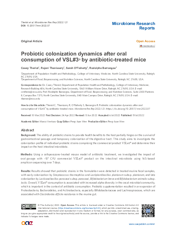 (PDF) Probiotic colonization dynamics after oral consumption of VSL#3 ...