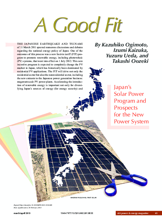 (PDF) A Good Fit: Japan¿s Solar Power Program and Prospects for the New ...
