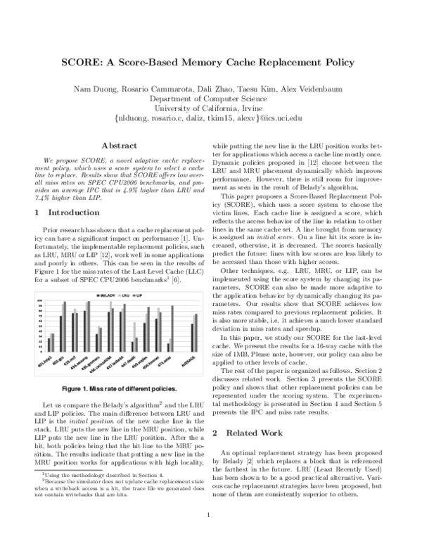 (PDF) SCORE: A Score-Based Memory Cache Replacement Policy