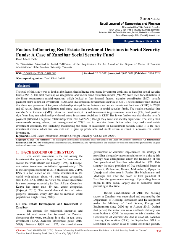 (PDF) Factors Influencing Real Estate Investment Decisions in Social ...