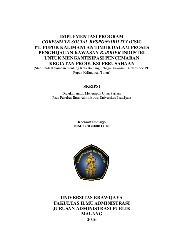 (PDF) Implementasi Program Corporate Social Responsibility (CSR) PT ...