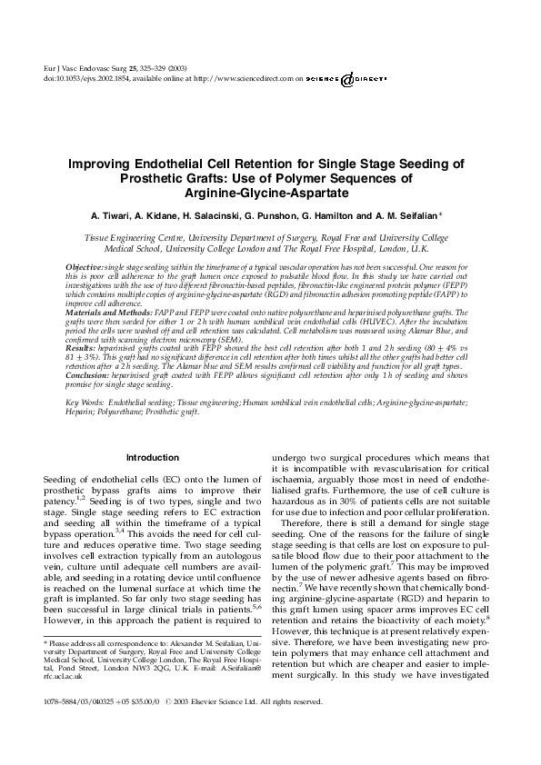 (PDF) Improving endothelial cell retention for single stage seeding of ...