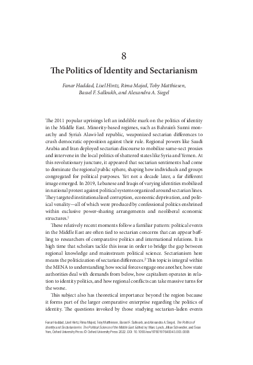 (PDF) The Politics of Identity and Sectarianism