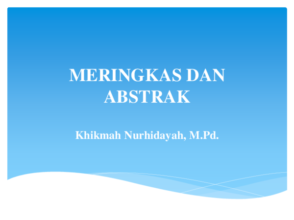 (PDF) MERINGKAS DAN ABSTRAK