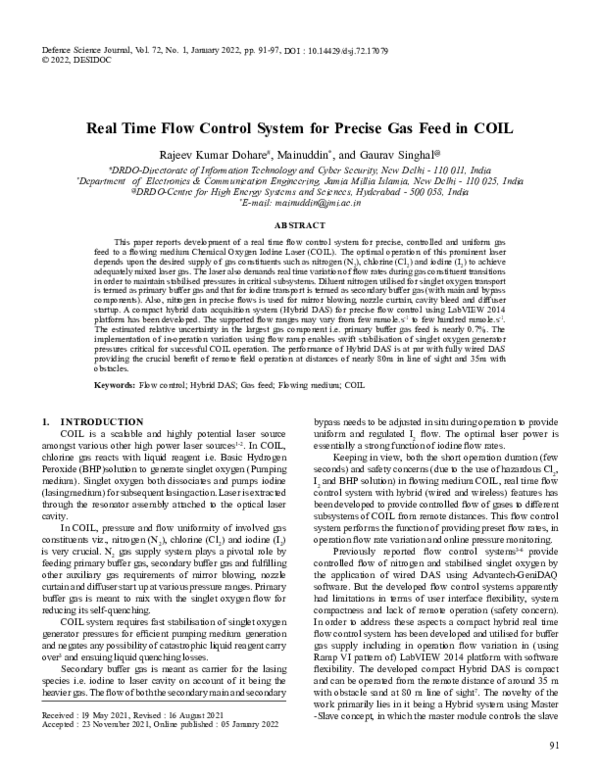 (PDF) Real Time Flow Control System for Precise Gas Feed in COIL