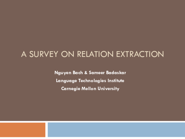 (PDF) A Survey on Relation Extraction