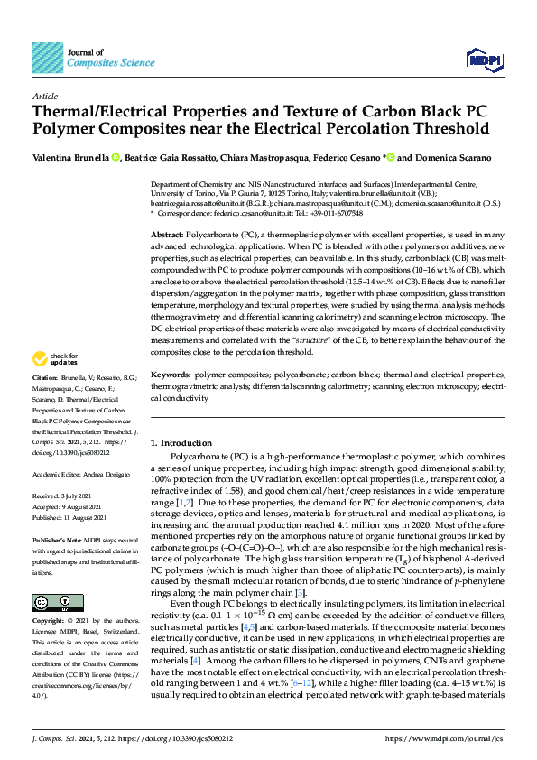 (PDF) Thermal/Electrical Properties and Texture of Carbon Black PC ...