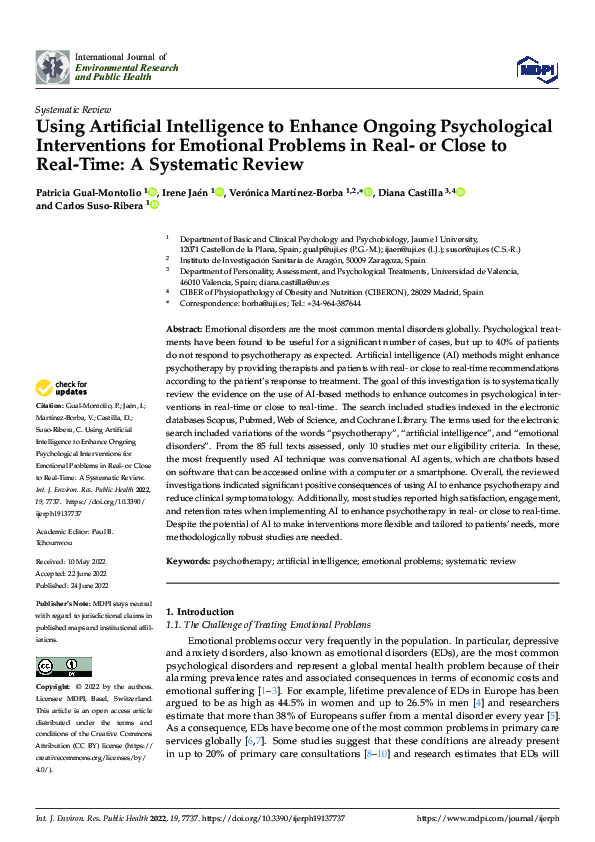 (PDF) Using Artificial Intelligence to Enhance Ongoing Psychological ...