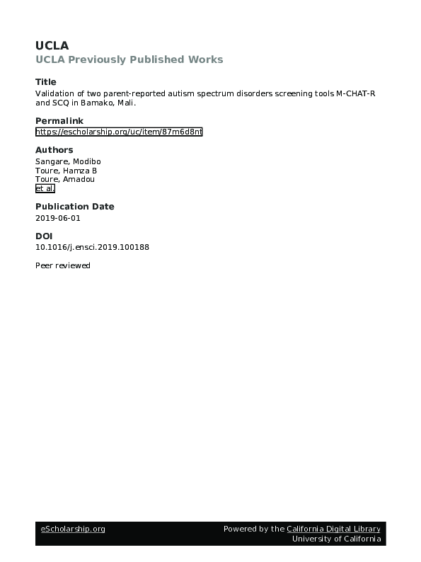 (PDF) Validation of two parent-reported autism spectrum disorders ...