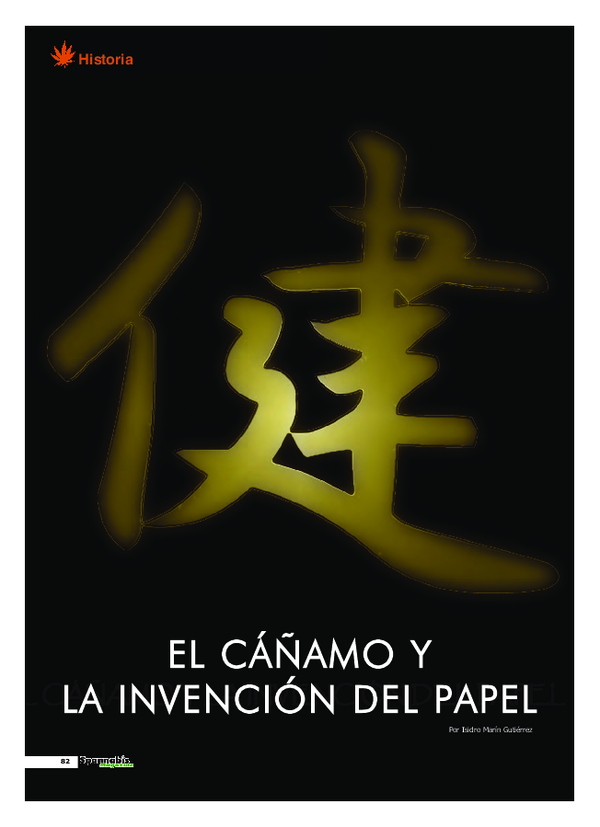 (PDF) El cáñamo y la invención del papel
