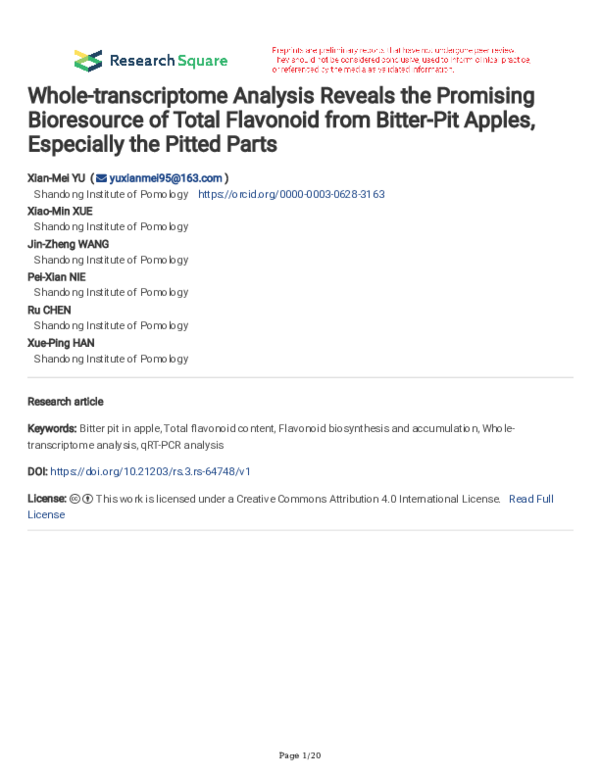 (PDF) Whole-transcriptome Analysis Reveals the Promising Bioresource of ...