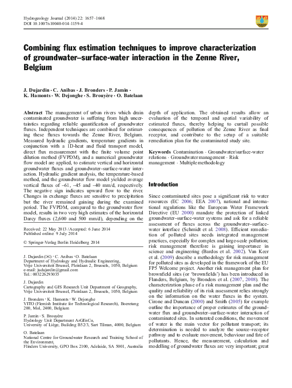 (PDF) Combining flux estimation techniques to improve characterization ...