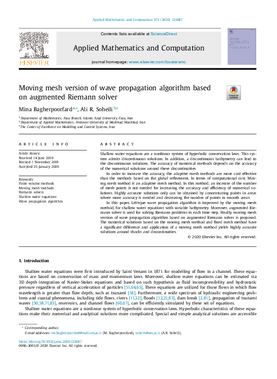 (PDF) Moving mesh version of wave propagation algorithm based on augmented Riemann solver