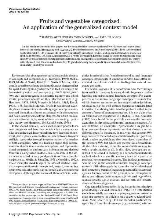 (PDF) Fruits and vegetables categorized: An application of the ...