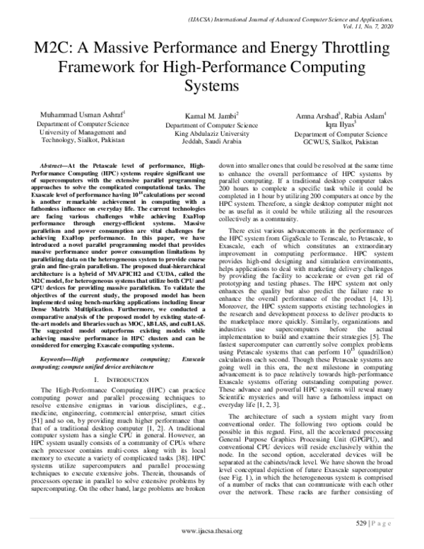 (PDF) M2C: A Massive Performance and Energy Throttling Framework for High-Performance Computing ...