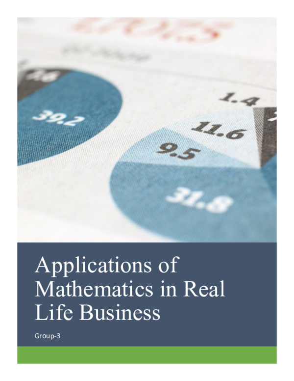 (DOC) Applications of Mathematics in Real Life Business