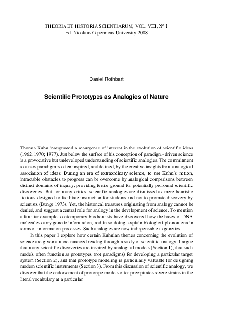(PDF) Scientific Prototypes as Analogies of Nature