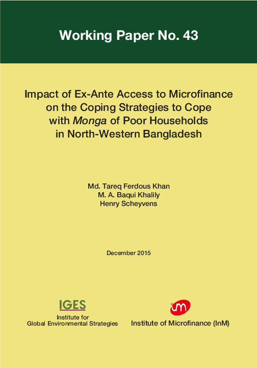 (PDF) Impact of Ex-Ante Access to Microfinance on the Coping Strategies ...