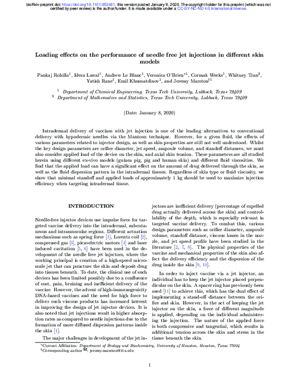 (PDF) Loading effects on the performance of needle free jet injections ...