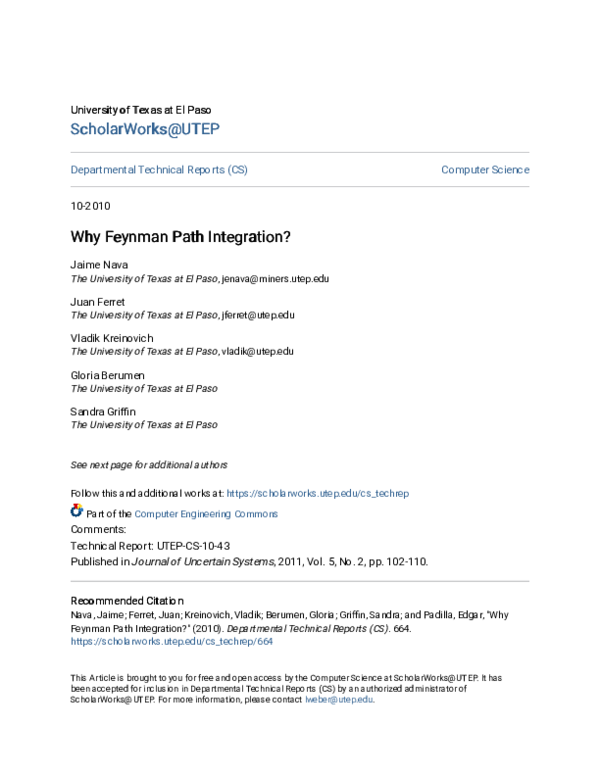 (PDF) Why Feynman Path Integration?