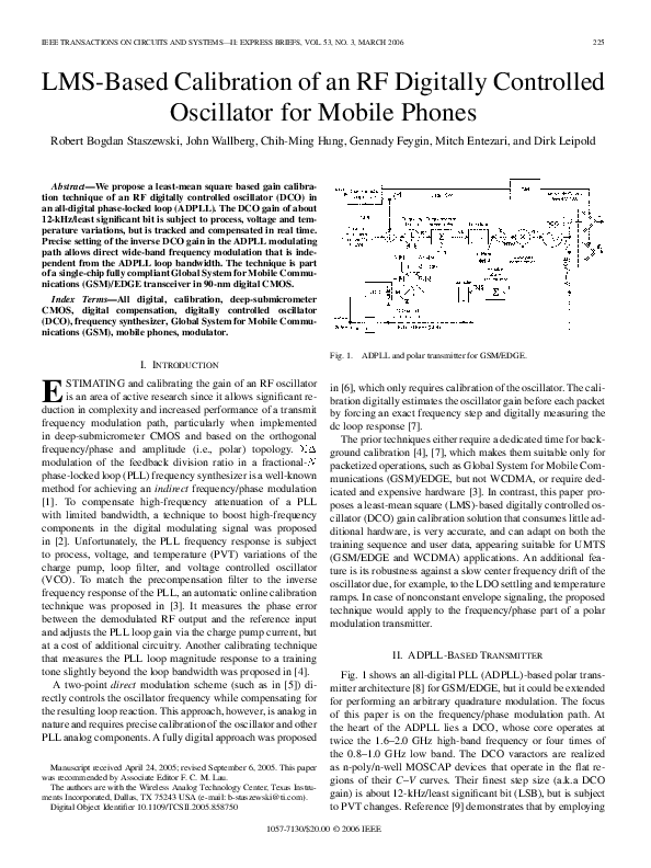 (PDF) LMS-based calibration of an RF digitally controlled oscillator ...