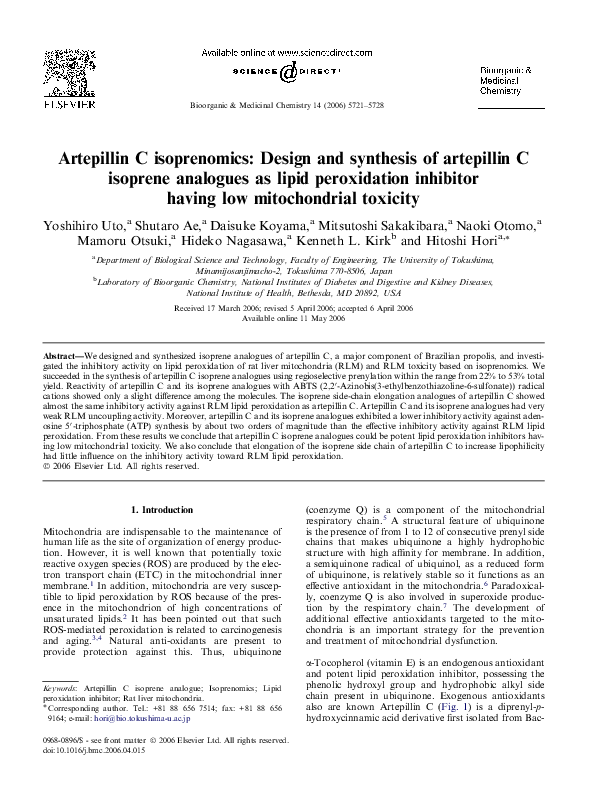 (PDF) Artepillin C isoprenomics: Design and synthesis of artepillin C ...
