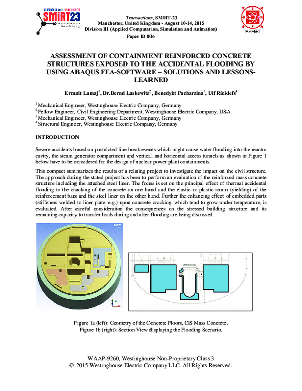 (PDF) Assessment of Containment Reinforced Concrete Structures exposed to the Accidental ...