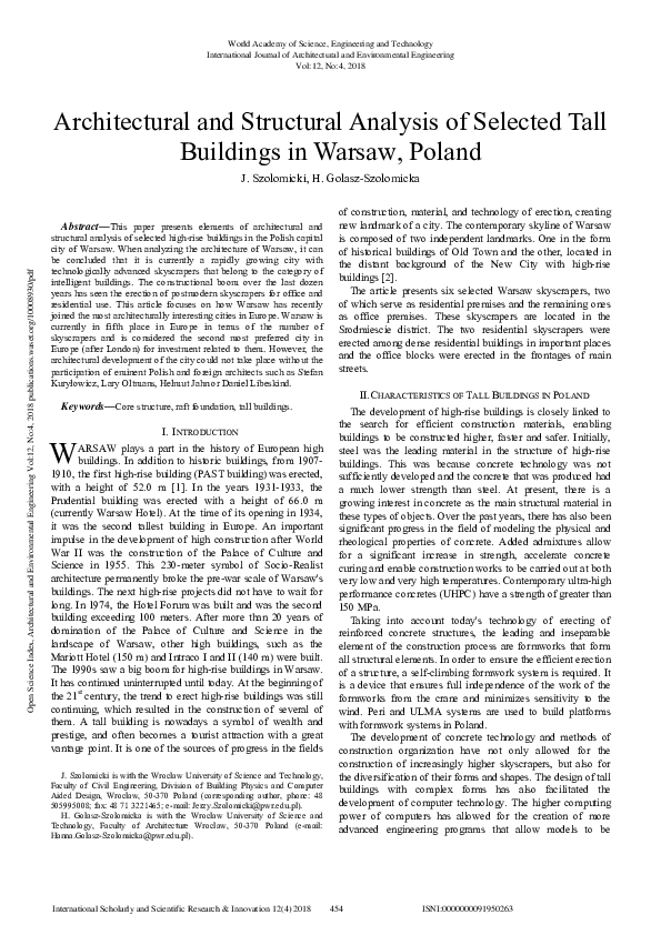 (PDF) Architectural and Structural Analysis of Selected Twisted Tall ...