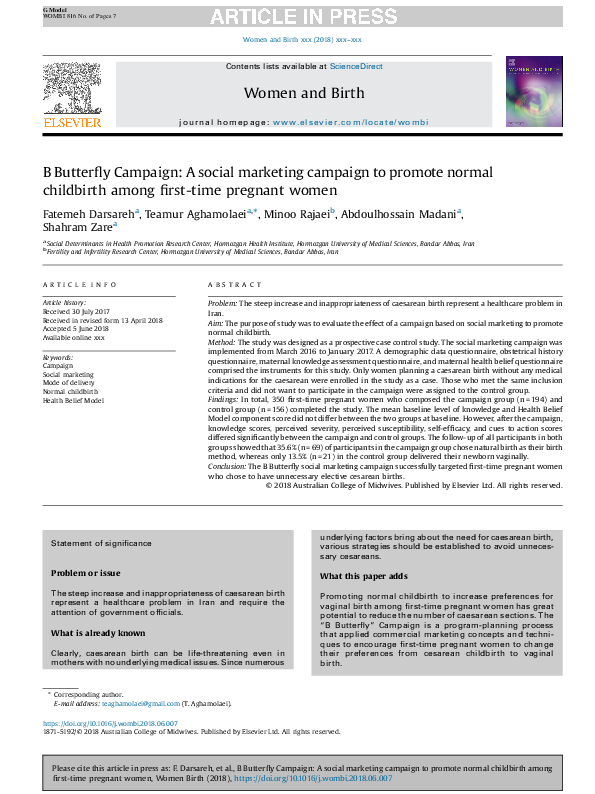 (PDF) B Butterfly Campaign: A social marketing campaign to promote ...