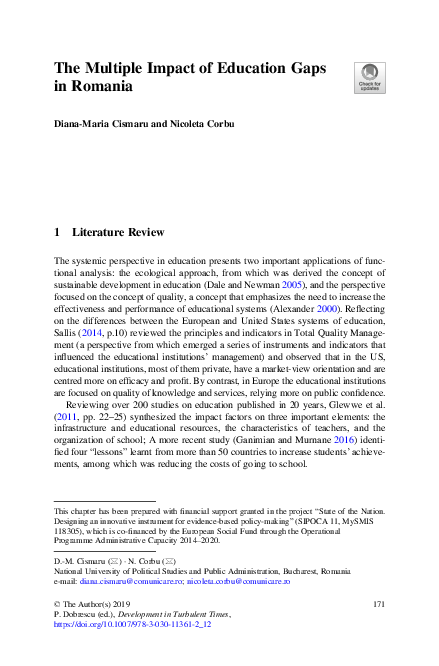 (PDF) The Multiple Impact of Education Gaps in Romania