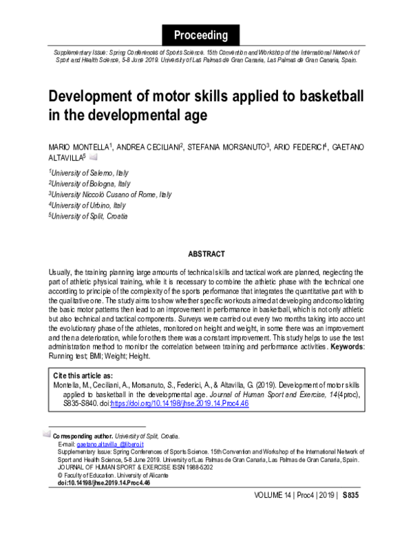 (PDF) Development of motor skills applied to basketball in the ...