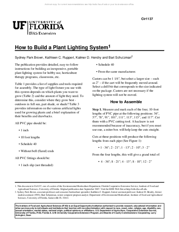 (PDF) How to Build a Plant Lighting System