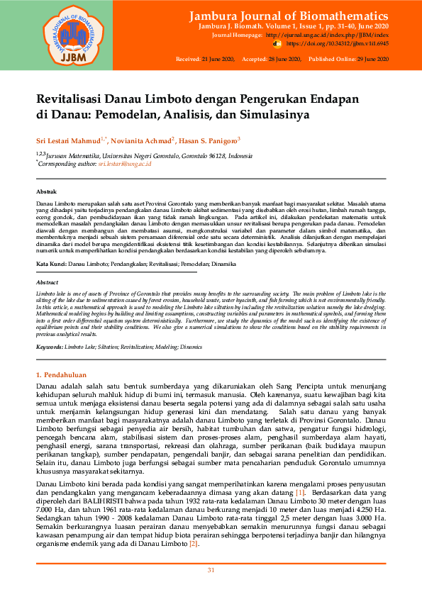 (PDF) Revitalisasi Danau Limboto dengan Pengerukan Endapan di Danau ...