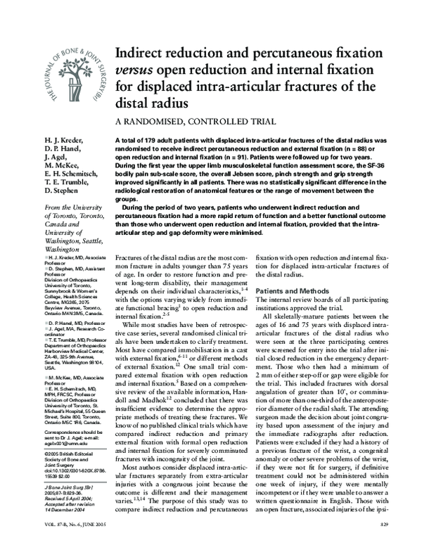 (PDF) Indirect Reduction and Percutaneous Fixation Led to a Rapid ...