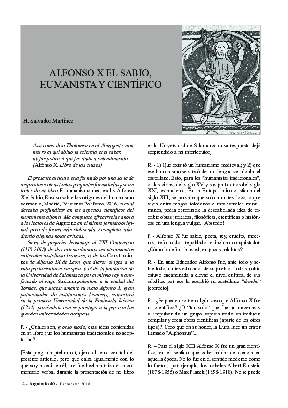(PDF) Alfonso X el Sabio, humanista y científico