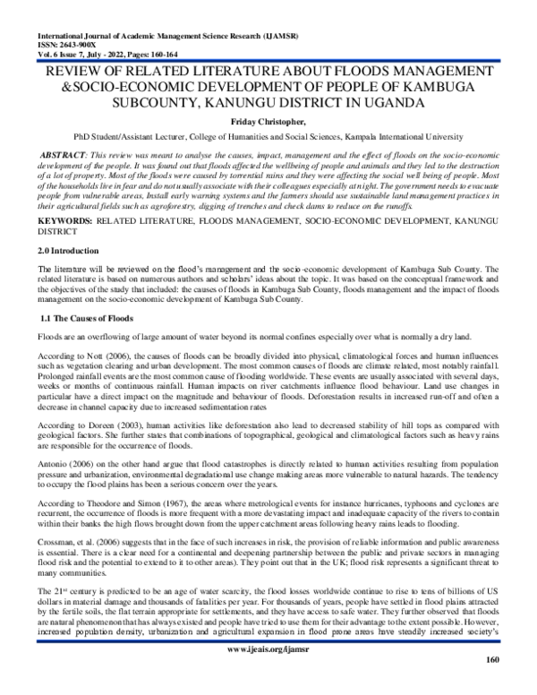 (PDF) IJAMSR220719-Literature Review floods