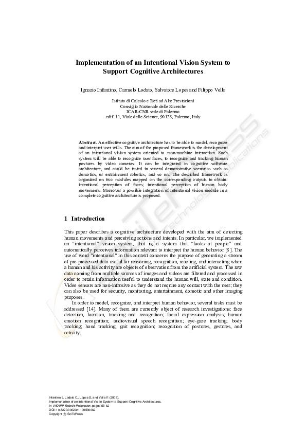 (PDF) Implementation of an Intentional Vision System to Support ...