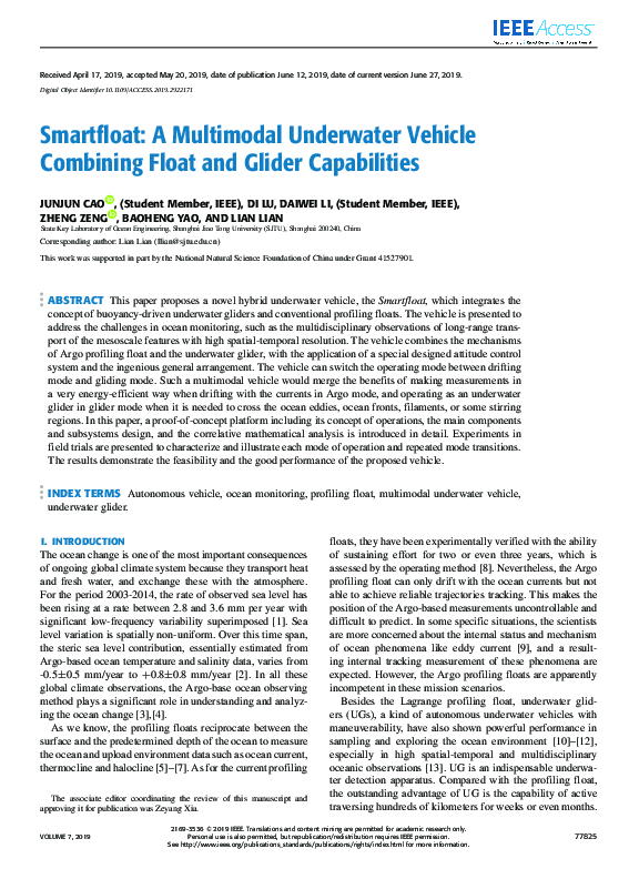 (PDF) Smartfloat: A Hybrid Underwater Vehicle for Ocean Monitoring