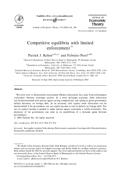 (PDF) Article in Press | Patrick Kehoe - Academia.edu