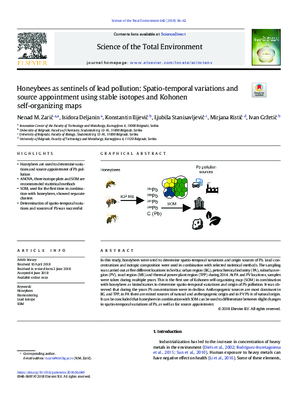 (PDF) Honeybees as sentinels of lead pollution: Spatio-temporal variations and source ...