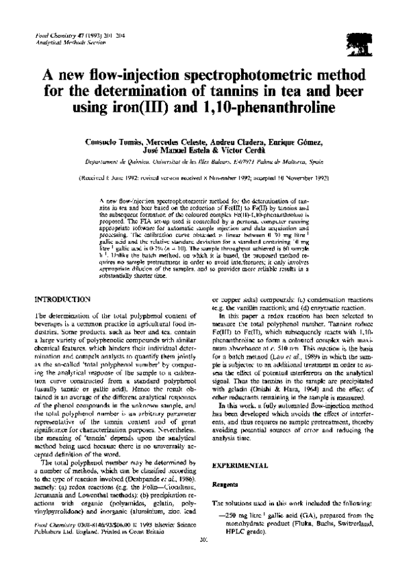 Pdf A New Flow Injection Spectrophotometric Method For The