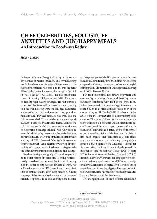 (PDF) CHEF CELEBRITIES, FOODSTUFF ANXIETIES AND (UN)HAPPY MEALS An ...