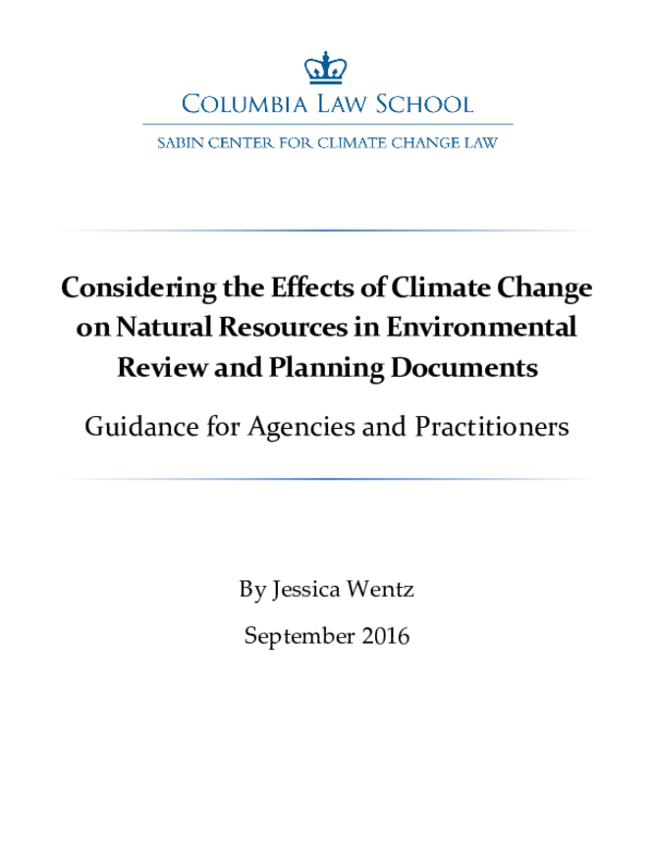 (PDF) Considering the Effects of Climate Change on Natural Resources in ...