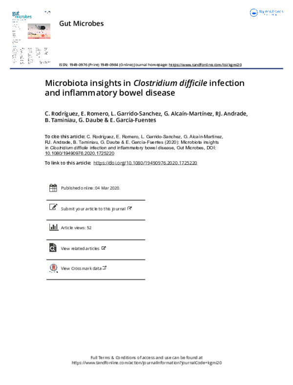 (PDF) Microbiota Insights in Clostridium Difficile Infection and ...