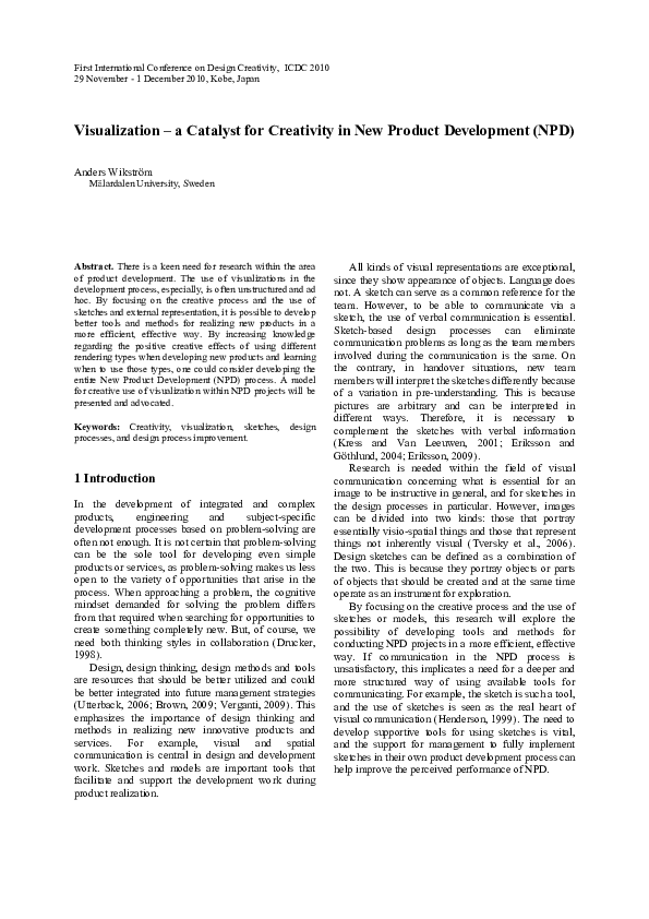(PDF) Visualization – a Catalyst for Creativity in New Product Development (NPD)