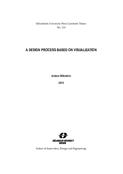 (PDF) A Design Process Based on Visualization | Anders Wikström ...