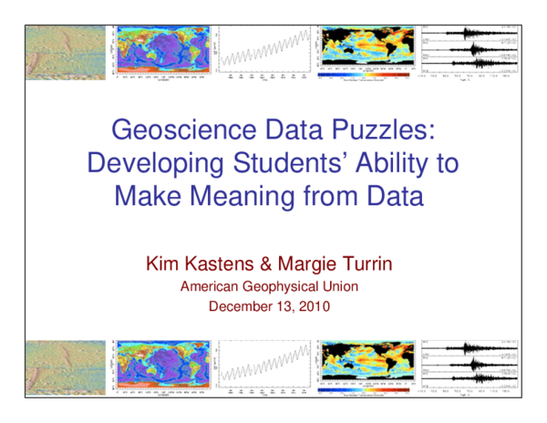 (PDF) Geoscience Data Puzzles: Developing Students' Ability to Make ...