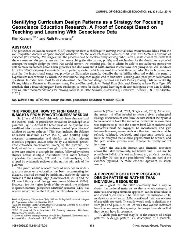 (PDF) Identifying Curriculum Design Patterns as a Strategy for Focusing ...