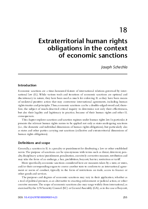 (PDF) Extraterritorial human rights obligations in the context of ...