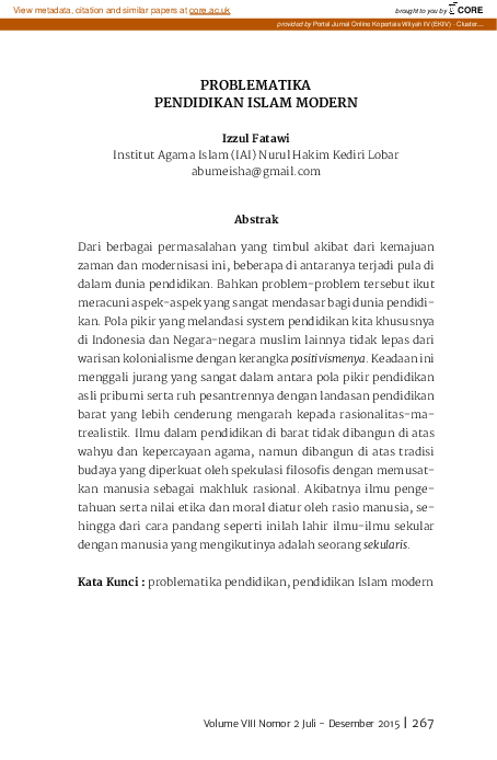 (PDF) Problematika Pendidikan Islam Modern